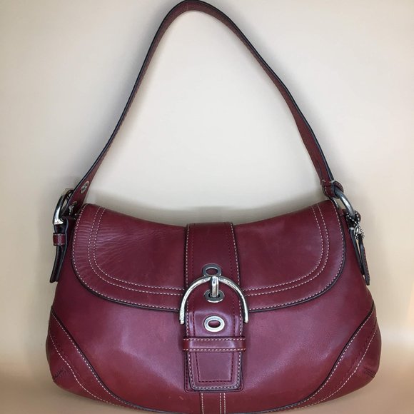 Coach | Bags | Red Leather Coach Shoulder Purse | Poshmark